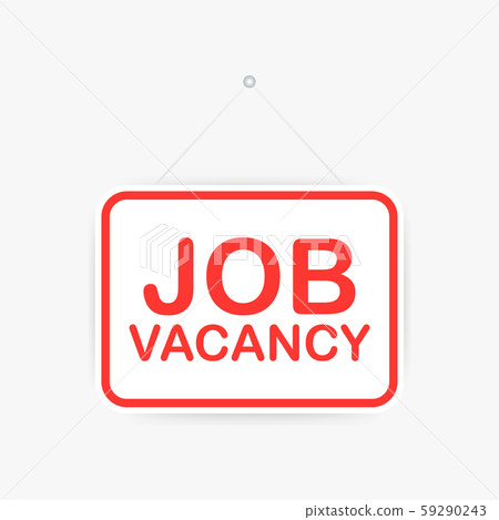 Job vacancy hanging sign on white background. Sign - Stock Illustration ...