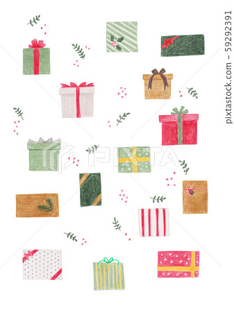 Gift box colored pencil drawing - Stock Illustration [59292391] - PIXTA