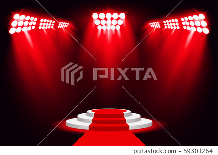 Red arena lighting stage podium background with... - Stock Illustration ...