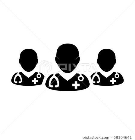 Medical icon vector group of male doctors person-插圖素材 [59304641] - PIXTA圖庫
