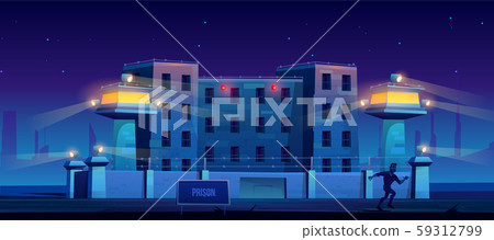 Escape from prison, man prisoner run from jail - Stock Illustration ...
