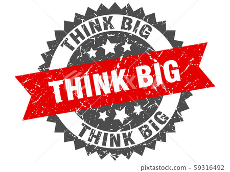 think big grunge stamp with red band. think big-插圖素材 [59316492] - PIXTA圖庫