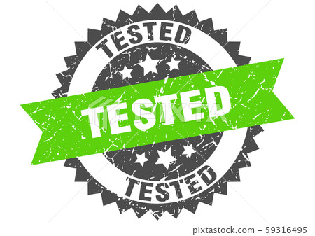 tested grunge stamp with green band. tested - Stock Illustration ...