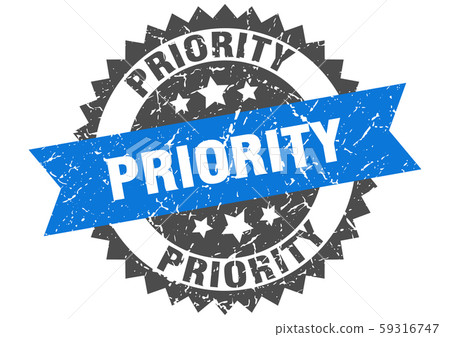 priority grunge stamp with blue band. priority - Stock Illustration ...