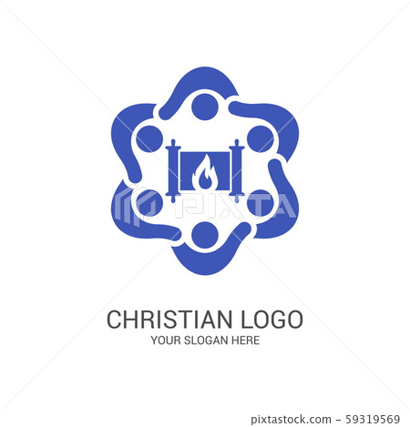 Church logo and biblical symbols. The unity of... - Stock Illustration ...