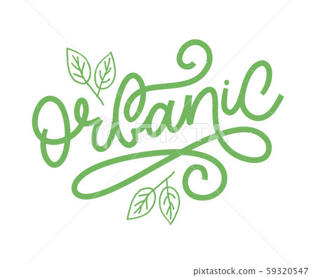 Organic slogan brush lettering. Hand drawn word - Stock Illustration ...