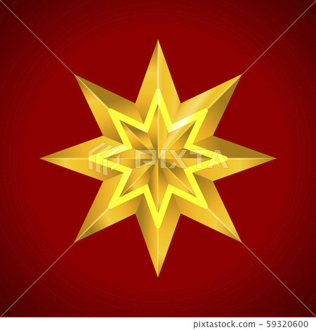 Star realistic metallic golden isolated yellow 3D - Stock Illustration ...