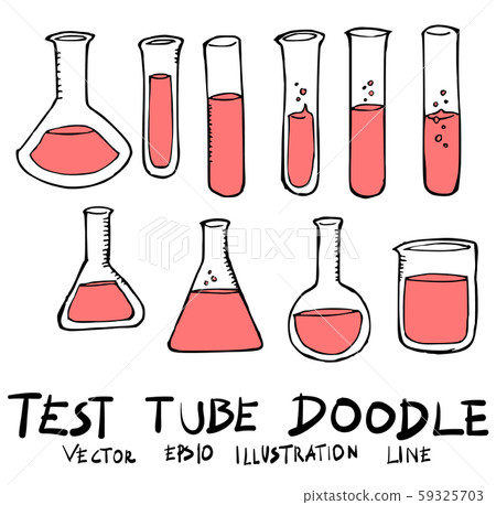 Set of Test Tube illustration Hand drawn Sketch - Stock Illustration ...