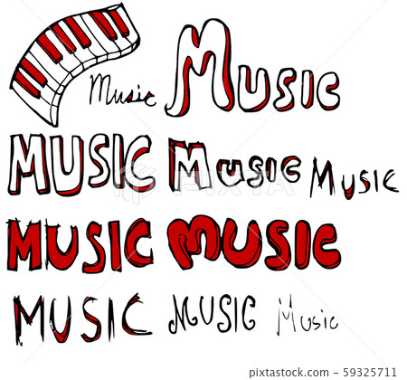 Set of Music Word illustration Hand drawn Sketch - Stock Illustration ...