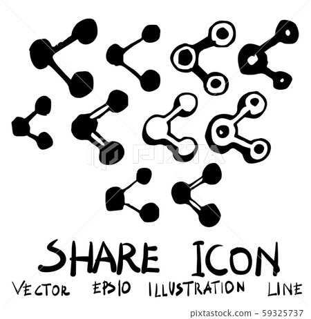 Set of Share doodle illustration Hand drawn Sketch - Stock Illustration ...