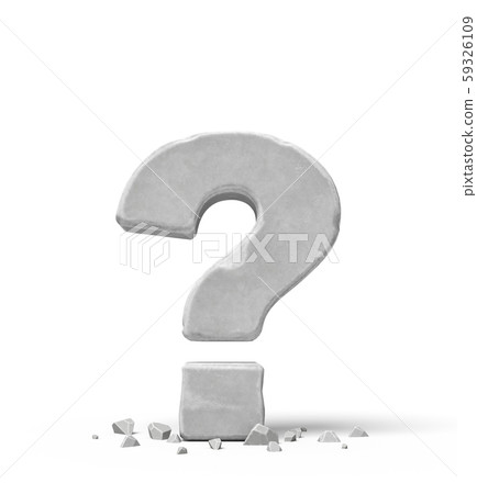 3d rendering of stone concrete question mark - Stock Illustration ...