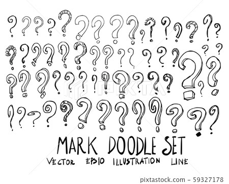 Set of Mark illustration Hand drawn doodle Sketch - Stock Illustration ...