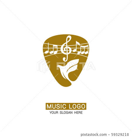 Music logo. Treble clef on a dove background - Stock Illustration ...