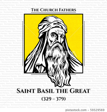 The church fathers. Saint Basil the Great (329... - Stock Illustration ...