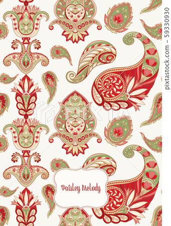 Pattern with traditional paisley. Floral vector - Stock Illustration ...