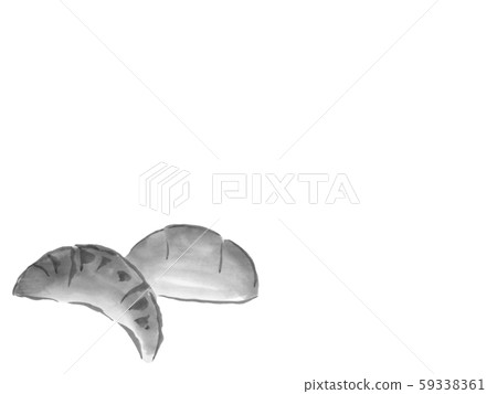 Roll bread and croissant (hand-drawn... - Stock Illustration [59338361 ...
