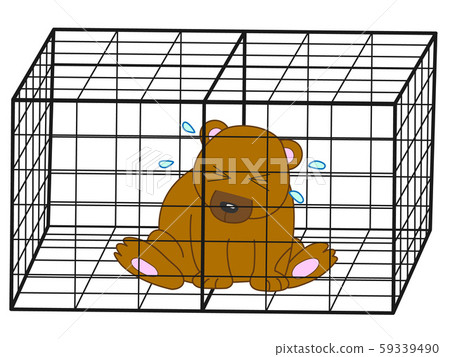 Bear captured in a cage - Stock Illustration [59339490] - PIXTA
