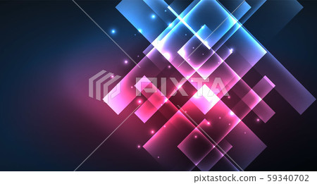 Neon glowing techno square rectangle lines,... - Stock Illustration ...