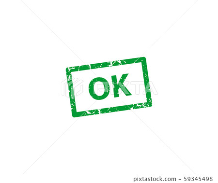 OK stamp vector texture. Rubber cliche imprint.-插圖素材 [59345498] - PIXTA圖庫