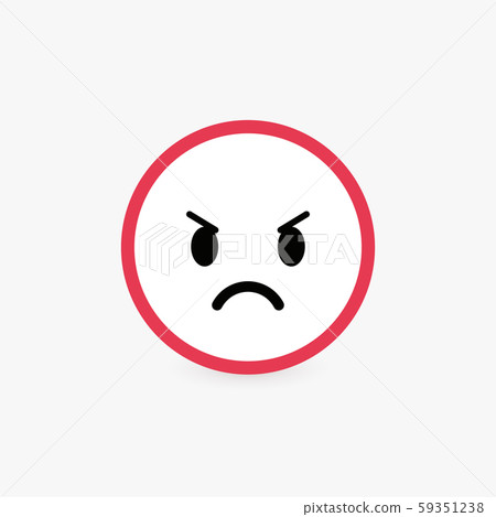 Angry face, poor customer review and emotional... - Stock Illustration ...