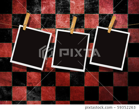 Retro Photo over Checkered Background - Stock Illustration [59352263 ...