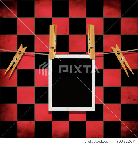 Retro Photo over Checkered Background - Stock Illustration [59352267 ...