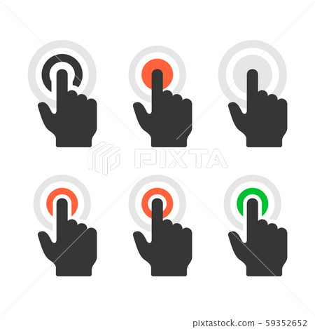 Click Icons Set on White Background. Vector - Stock Illustration ...