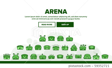 Collection Arena Buildings Sign Icons Set Vector - Stock Illustration ...