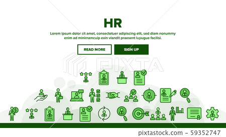 Collection HR Human Resources Icons Set Vector - Stock Illustration ...