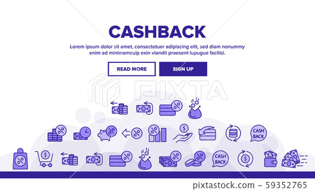 Collection Cashback Service Sign Icons Set Vector - Stock Illustration ...