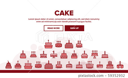 Collection Birthday Cake Sign Icons Set Vector - Stock Illustration ...
