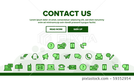 Contact Us, Call Center Vector Linear Icons Set - Stock Illustration ...