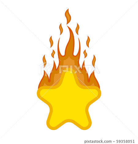 Comic star shape on fire icon - Stock Illustration [59358051] - PIXTA