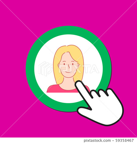 Female avatar icon. Personal profile concept. Hand - Stock Illustration ...