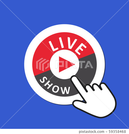 Live show icon. Online streaming concept. Hand - Stock Illustration ...