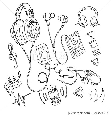 Hand drawn Sketch doodle vector line Music icon - Stock Illustration ...