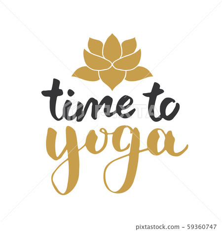 Yoga Lettering label. Calligraphic Hand Drawn... - Stock Illustration ...