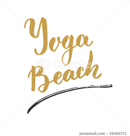 Yoga Lettering label. Calligraphic Hand Drawn... - Stock Illustration ...