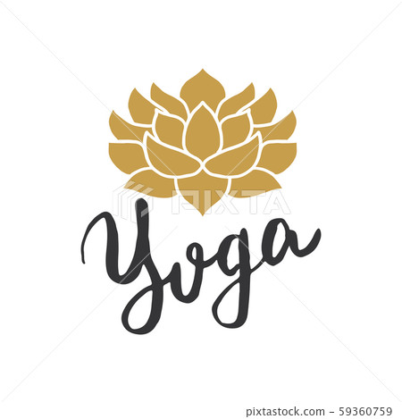 Yoga Lettering label. Calligraphic Hand Drawn... - Stock Illustration ...