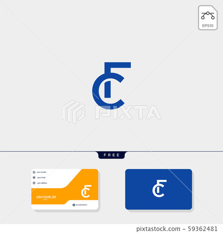 initial CF or FC creative logo template and - Stock Illustration ...