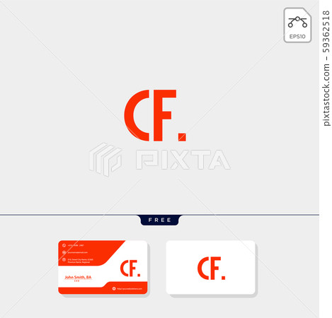 initial CF or FC creative logo template and - Stock Illustration ...