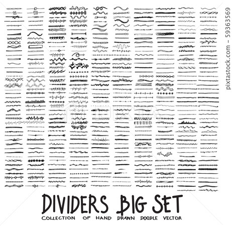 Set of Dividers Drawing illustration Hand drawn - Stock Illustration ...