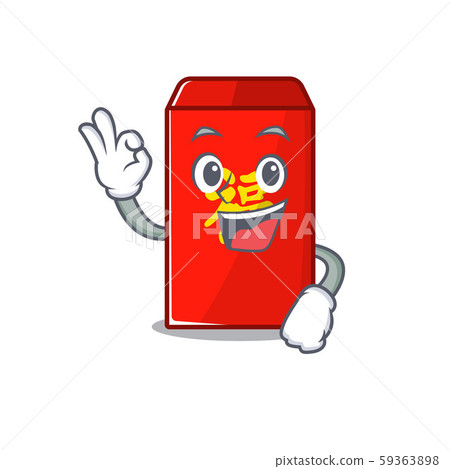 cute red envelope okay on isolated mascot - Stock Illustration ...
