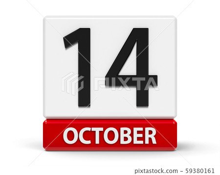 Cubes calendar 14th October - Stock Illustration [59380161] - PIXTA
