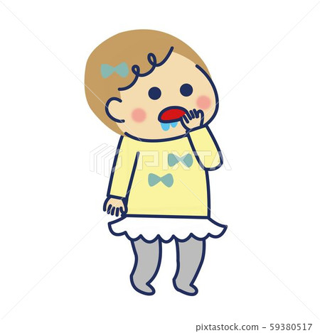 Toddler Drool 3 facing right - Stock Illustration [59380517] - PIXTA