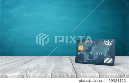 3d rendering of dark blue plastic bank card on... - Stock Illustration ...