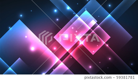 Neon glowing techno square rectangle lines,... - Stock Illustration ...