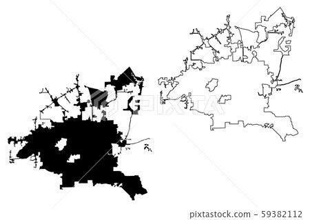 Houston City map vector - Stock Illustration [59382112] - PIXTA