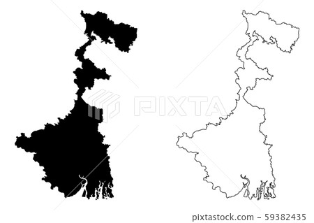 West Bengal map vector.... - Stock Illustration [59382435] - PIXTA