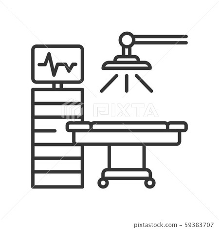 Operating hospital room and equipment line color - Stock Illustration ...